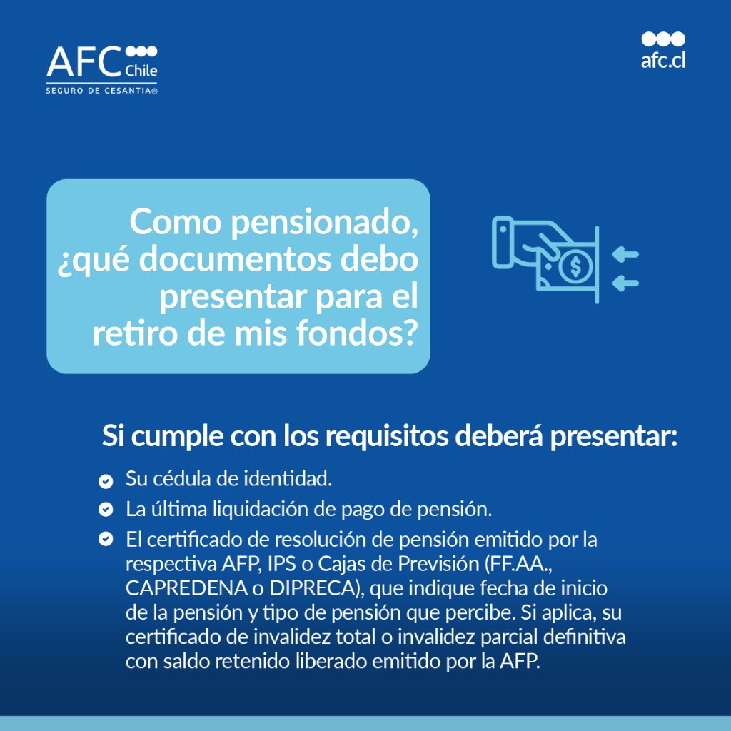 Así puedes retirar todos tus fondos de la AFC si ya te pensionaste