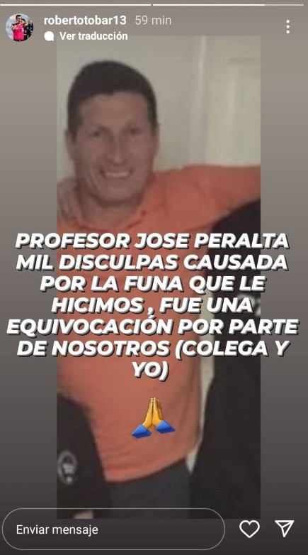 Roberto Tobar, disculpas, funa árbitro amateur